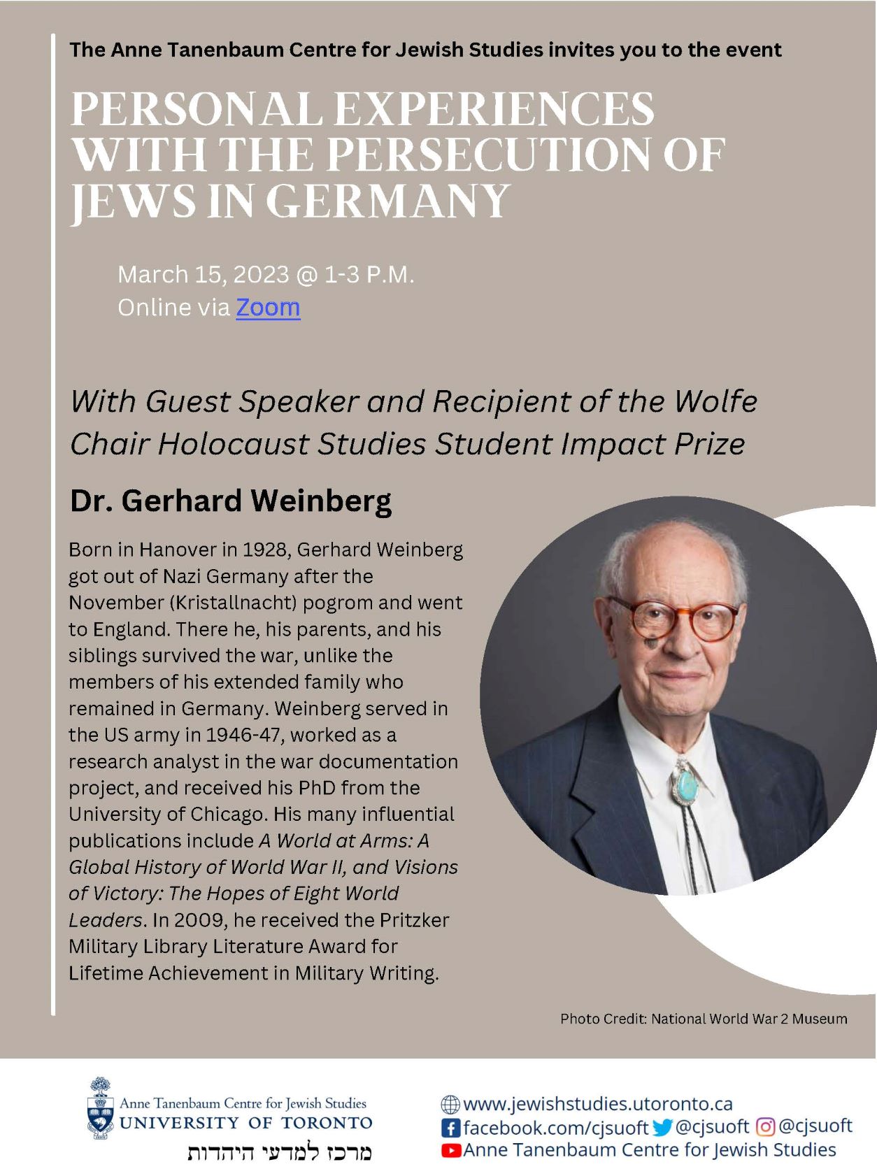 Personal Experiences with the Persecution of Jews in Germany | Jackman Humanities Institute